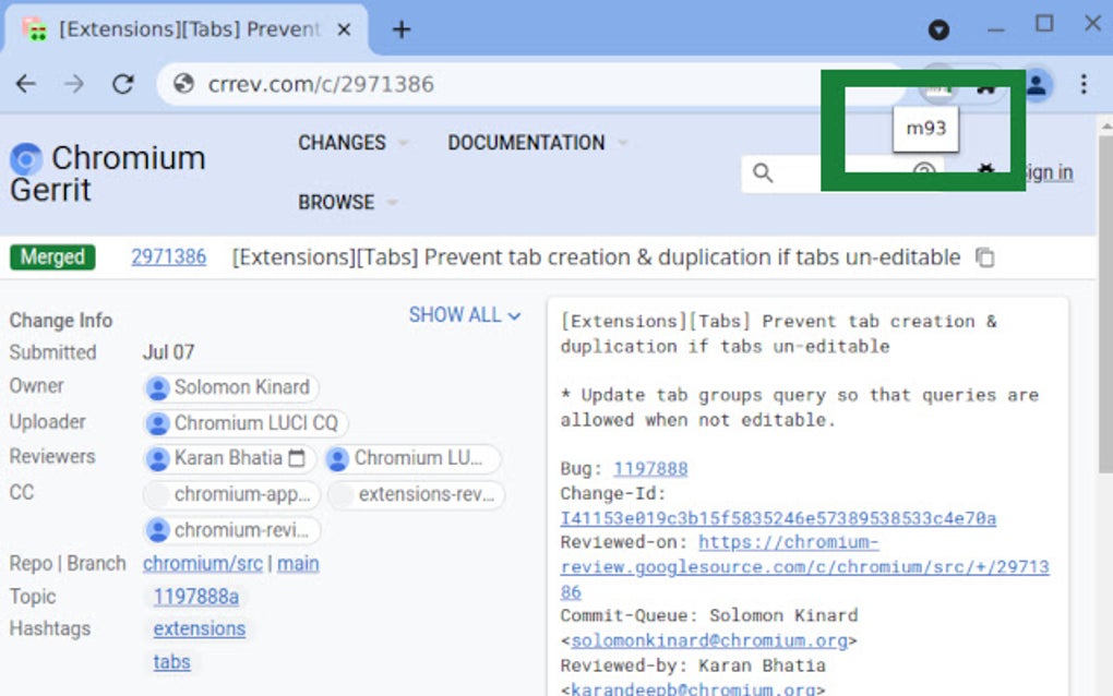 Gerrit Milestones for Google Chrome - Extension Download