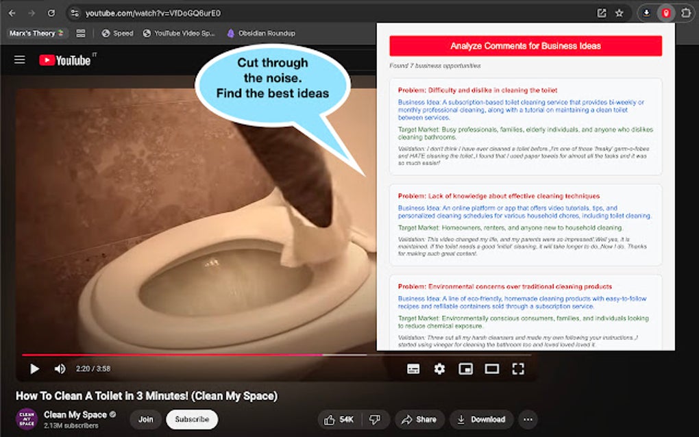 YouTube Business Ideas Explorer สำหรับ Google Chrome - ส่วนขยาย ดาวน์โหลด
