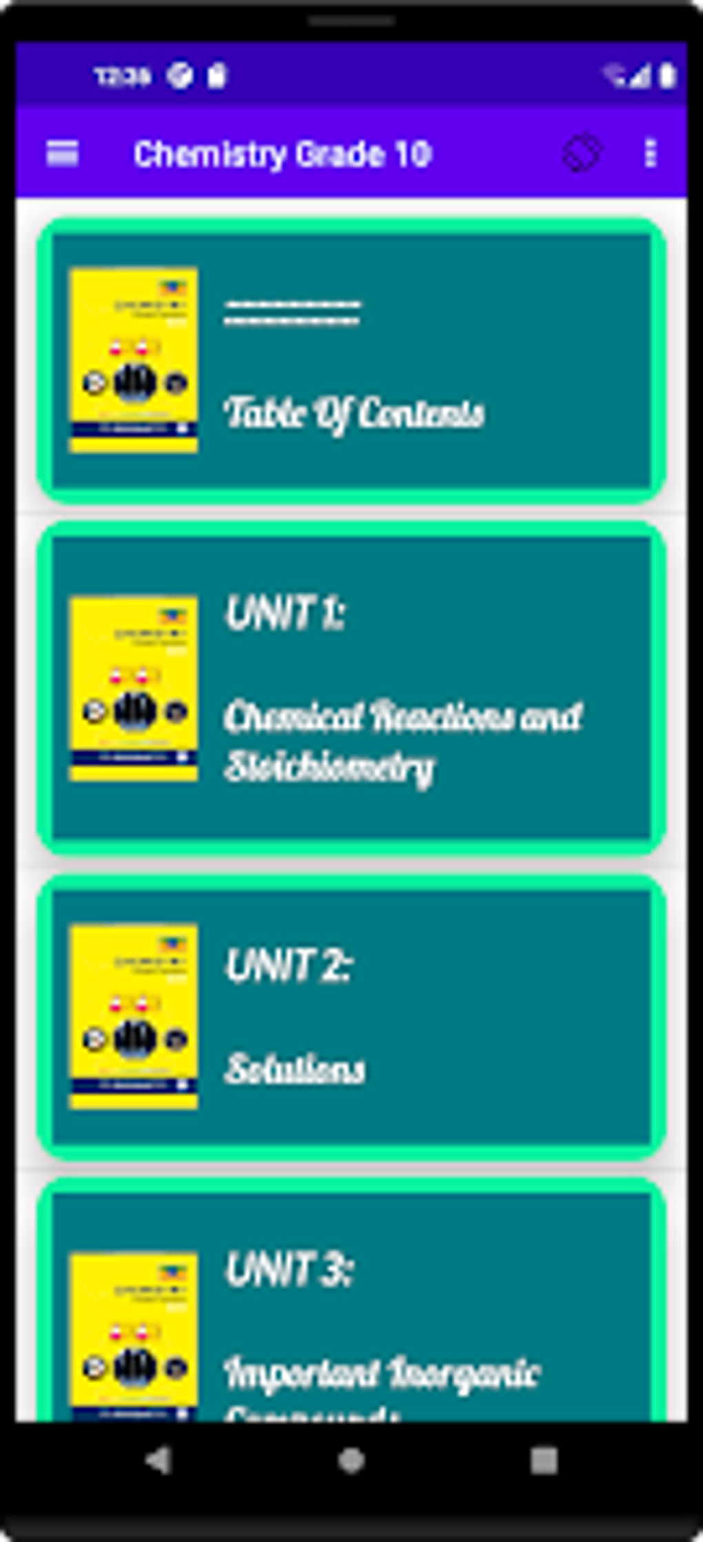 Android Chemistry Grade 10 Textbook 