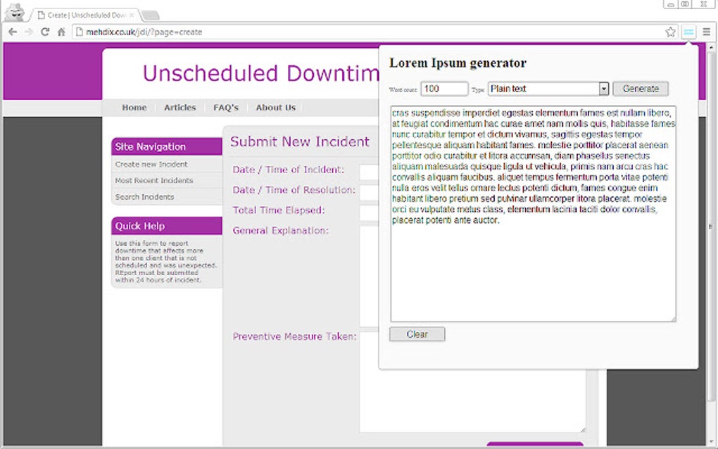 Lorem Ipsum generator for Google Chrome - Extension Download
