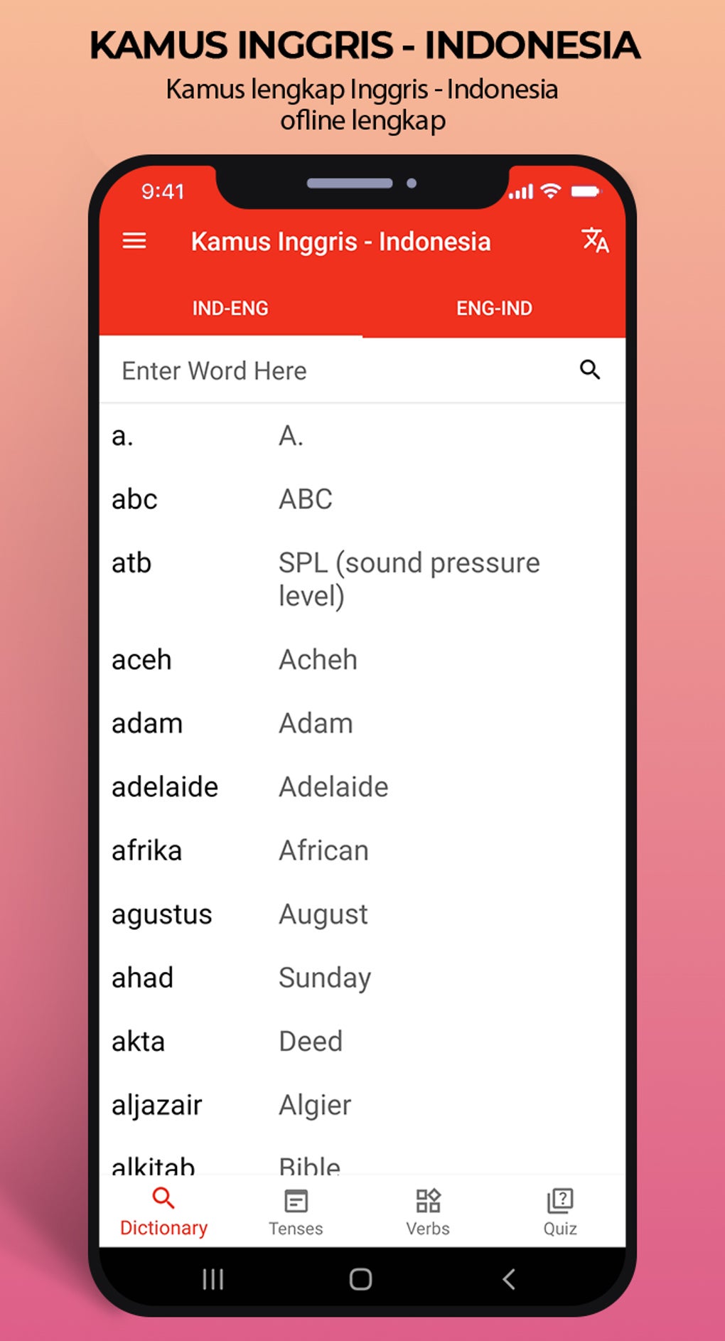 Kamus Inggris - Indonesia Offl for Android - Download