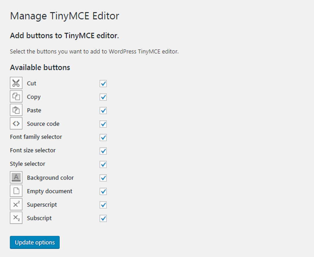 Manage TinyMCE Editor para WordPress - Descargar Manage TinyMCE Editor para WordPress - Descargar