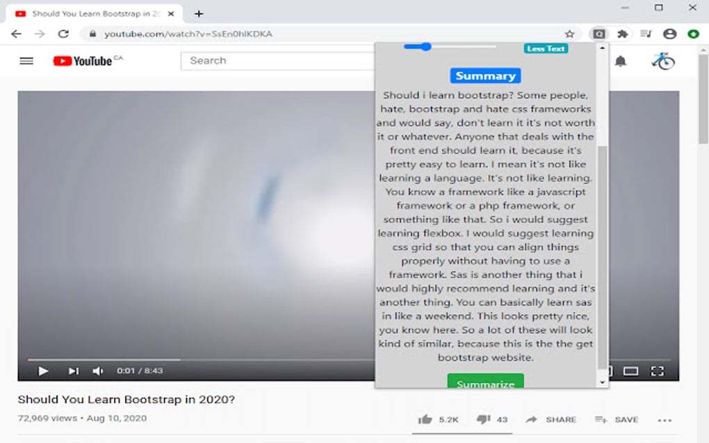 QuickTube Youtube Video Summarizer for Google Chrome - Extension Download