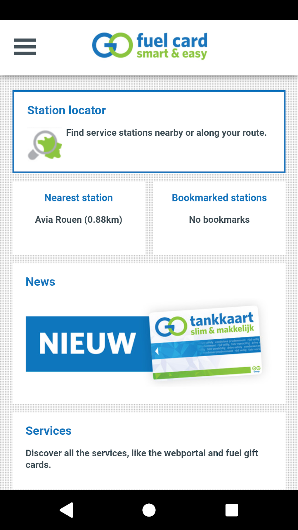 GO fuel card pour Android - Télécharger