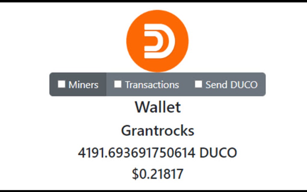 Duino Coin Wallet for Google Chrome - Extension Download