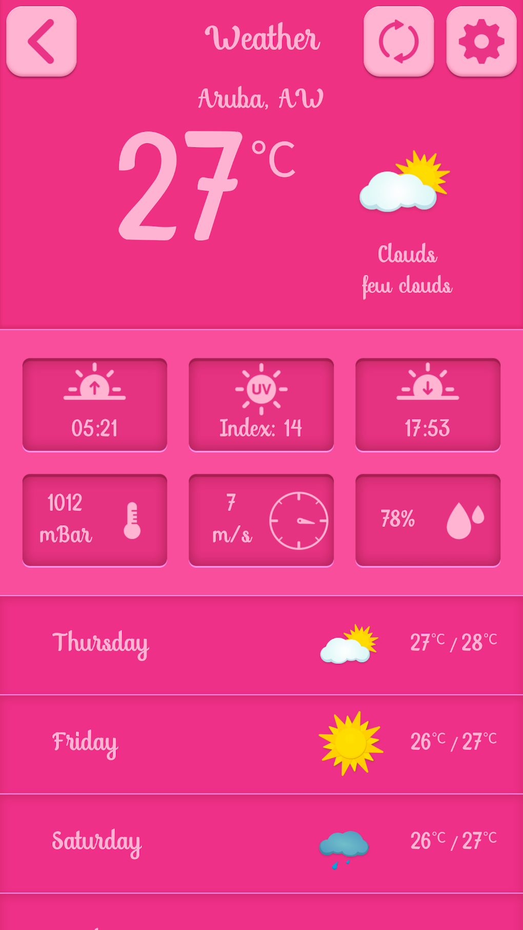 Pink Weather Widget For Android Download