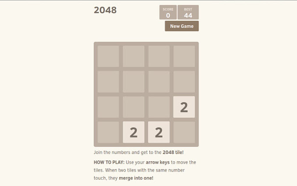 2048 Game pour Google Chrome - Extension Télécharger