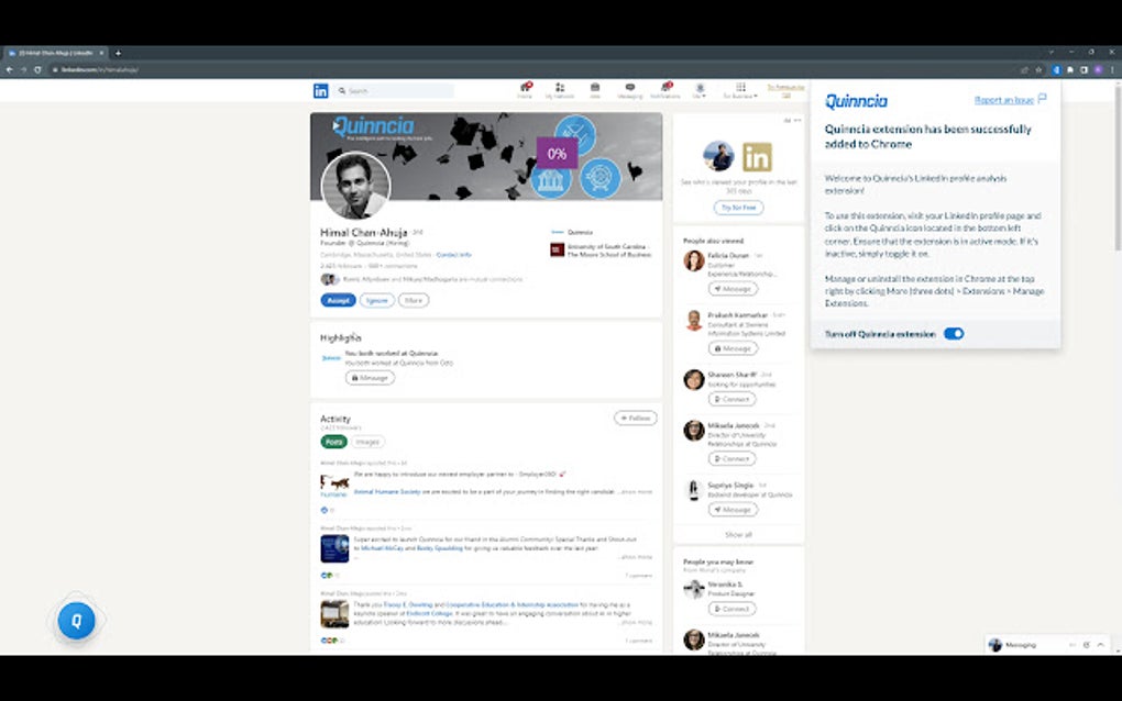 Quinncia Linkedin Extension para Google Chrome - Extensión Descargar