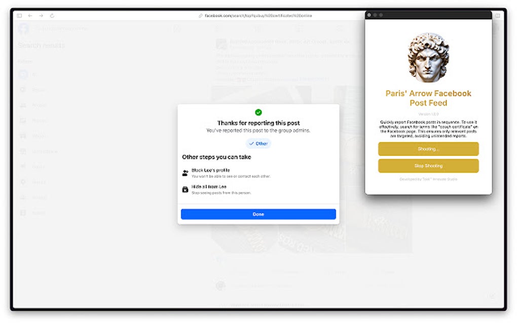 Paris' Arrow Facebook Admin Post Reporter para Google Chrome ...