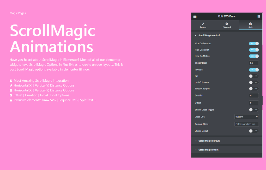 Scroll Magic Addon for Elementor pour WordPress - Télécharger