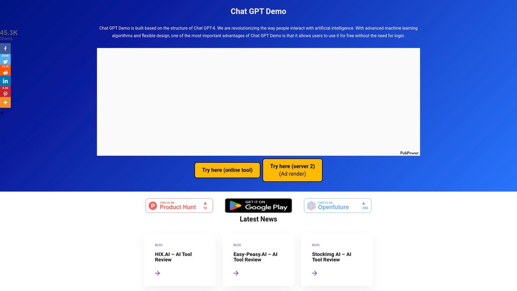 Chat GPT Demo para Productividad de IA: evaluación, características y casos de uso