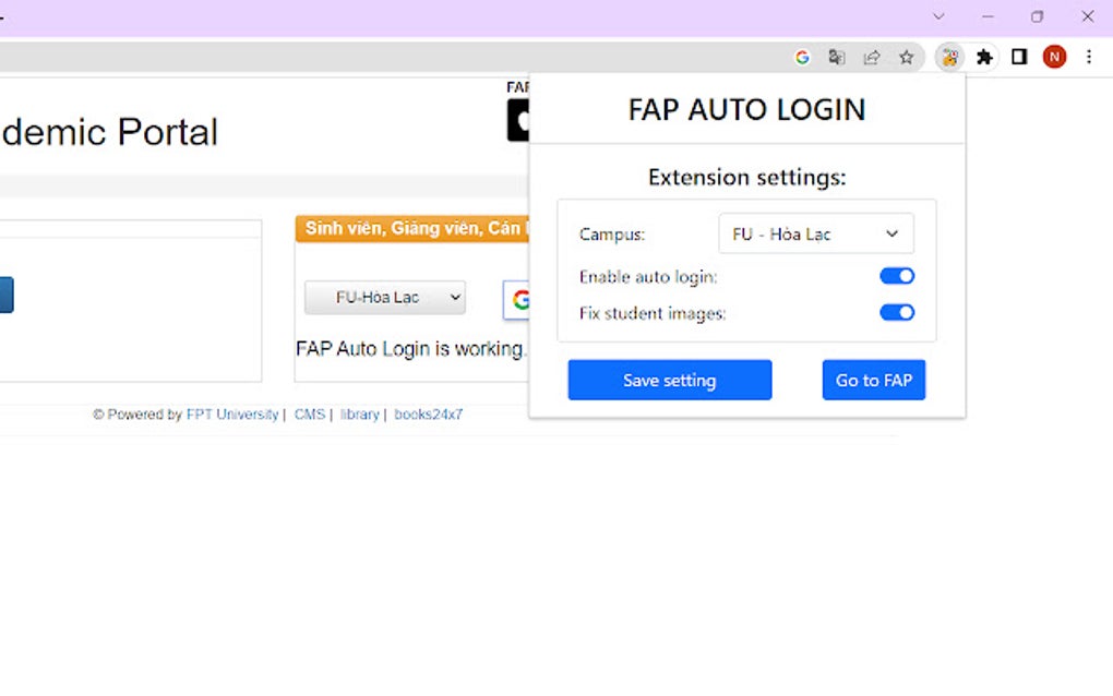 FAP Auto Login pour Google Chrome - Extension Télécharger