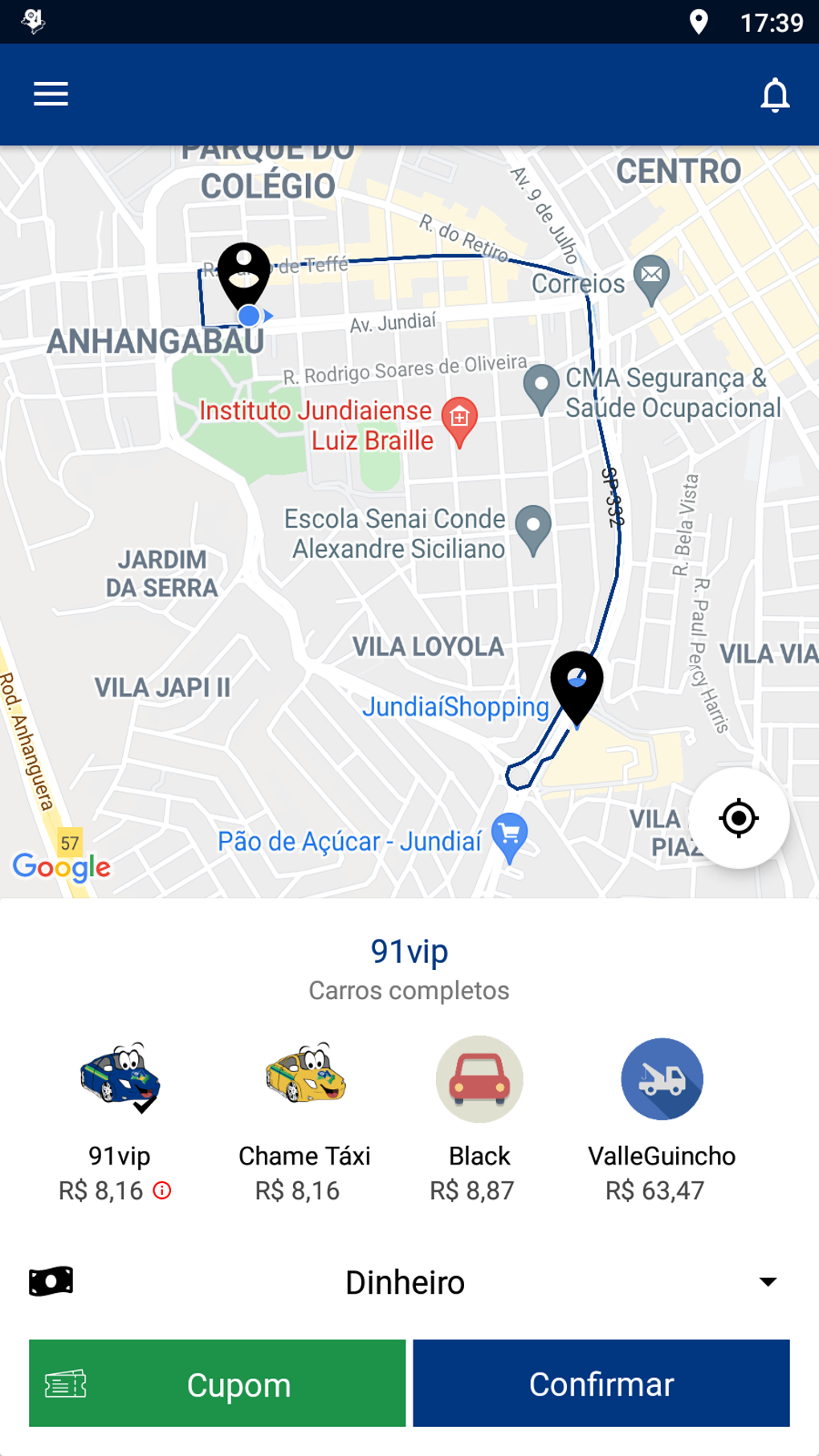 91 vip - Passageiro for Android - Download