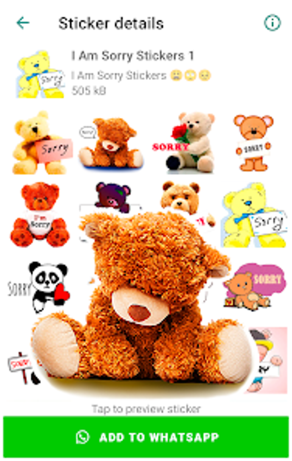 Sorry stickers for WhatsApp para Android - Download