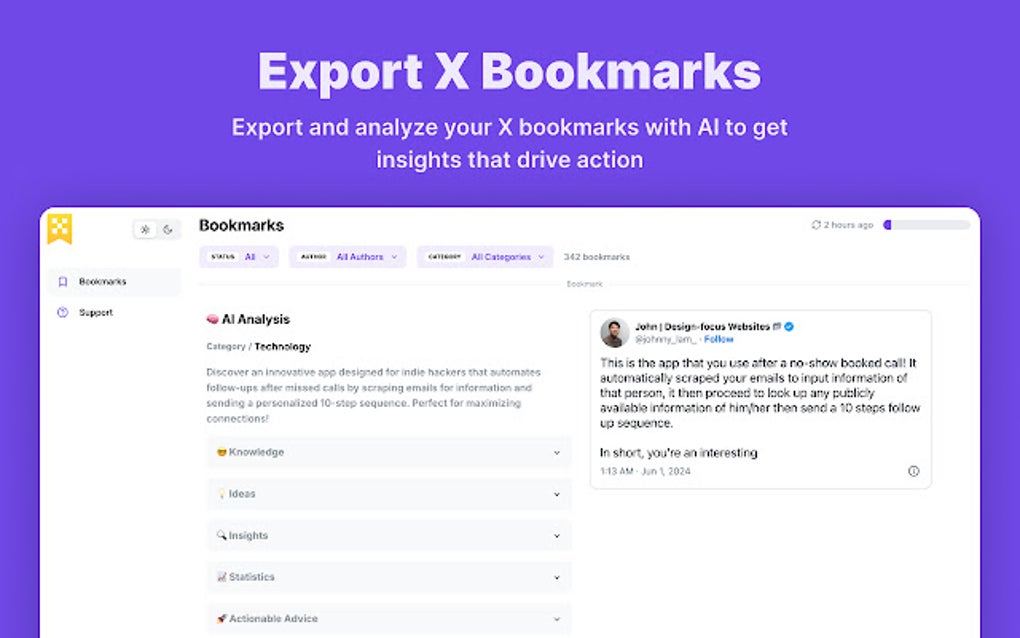 Export X Bookmarks para Google Chrome - Extensión Descargar