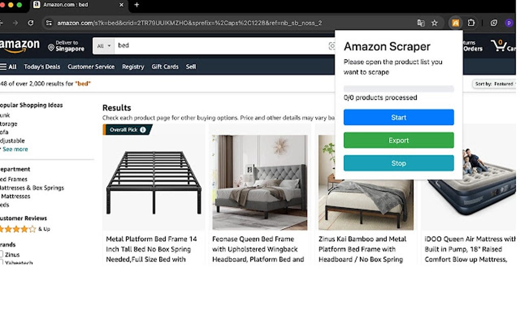 Amazon Scraper | Export Product Data para Google Chrome - Extensión Descargar