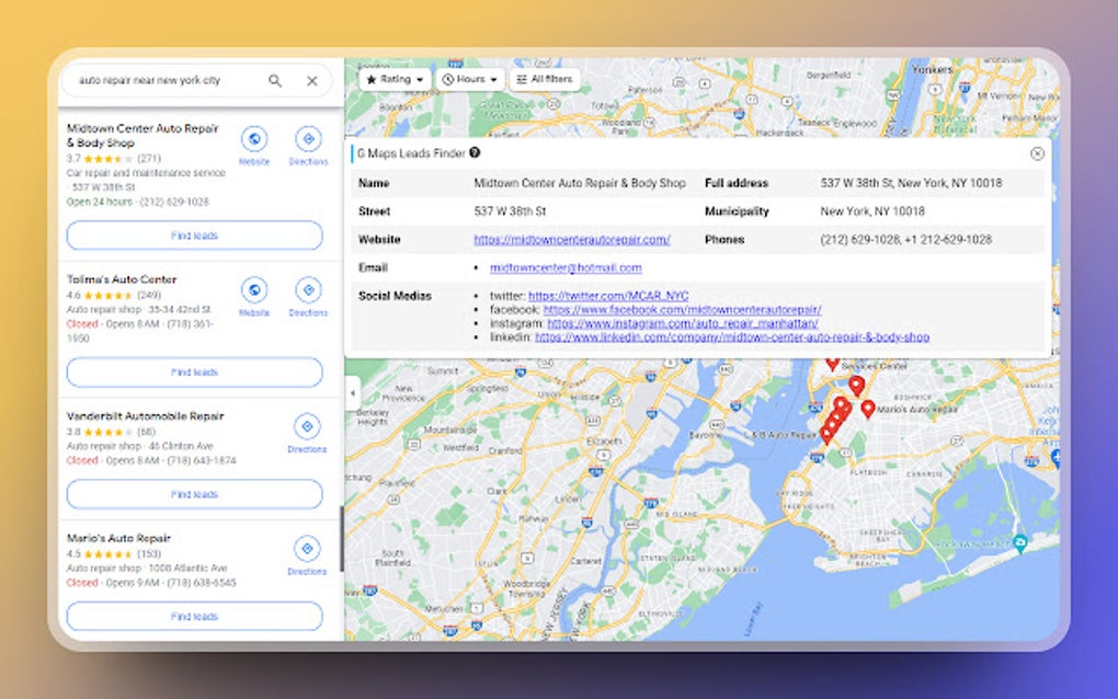 G Maps Leads Finder - MapsLeads para Google Chrome - Extensión Descargar