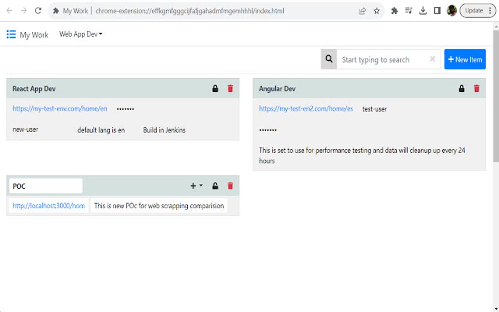 My Work Google Chrome 용 - 확장 프로그램 다운로드