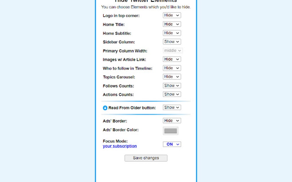 Hide X/Twitter Elements Google Chrome 용 - 확장 프로그램 다운로드