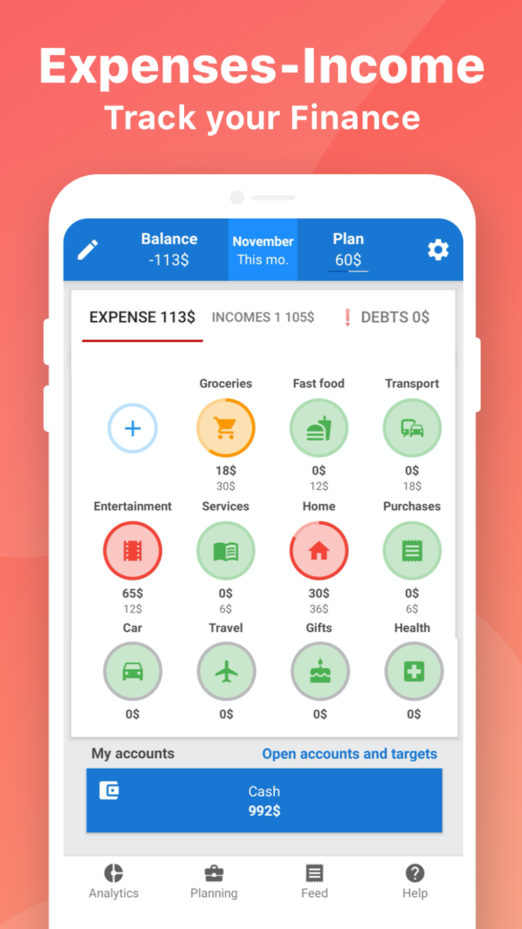 Expense tracker Money manager Budget planner APK para Android - Descargar
