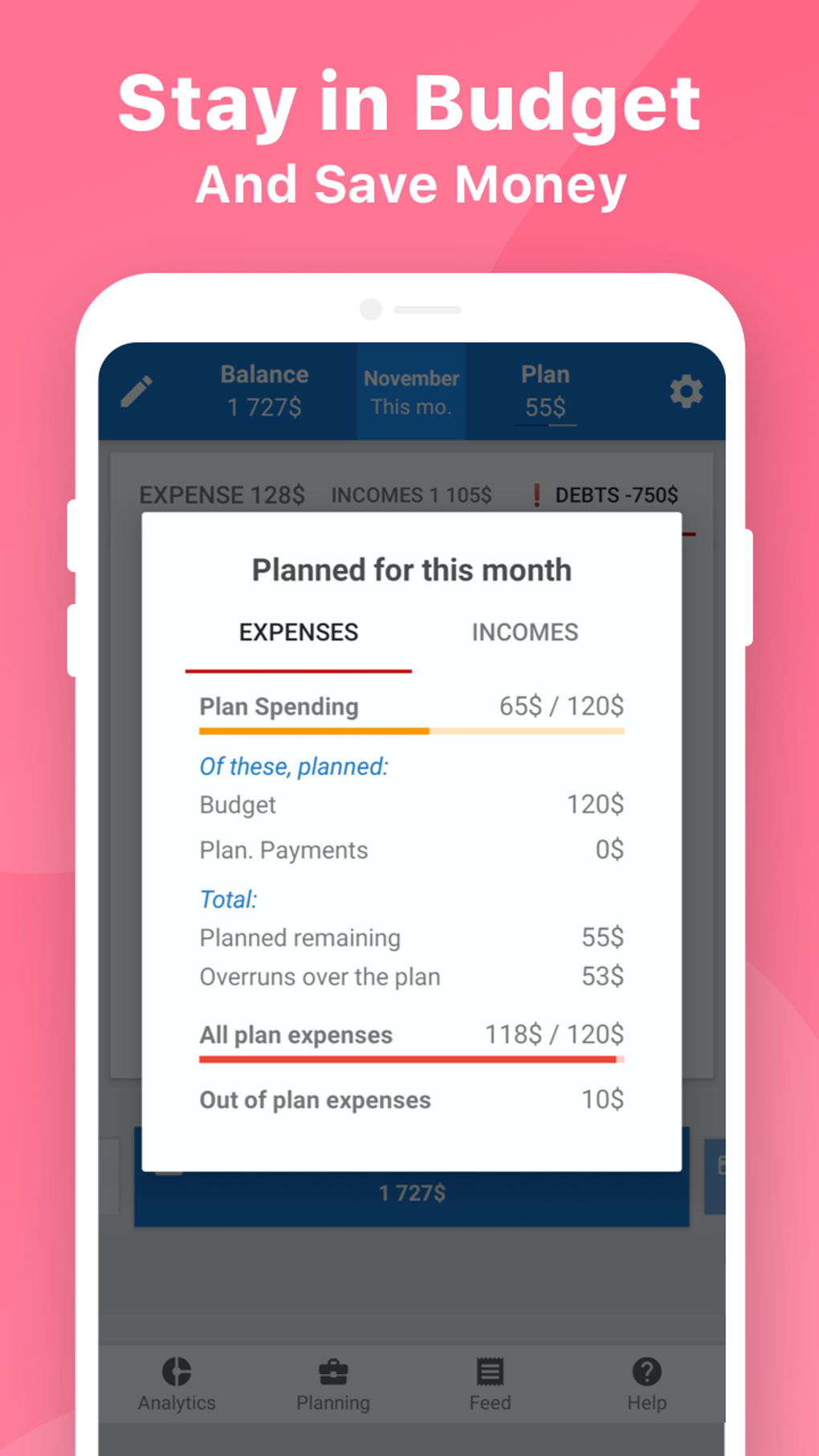 Android 용 Expense tracker Money manager Budget planner APK - 다운로드