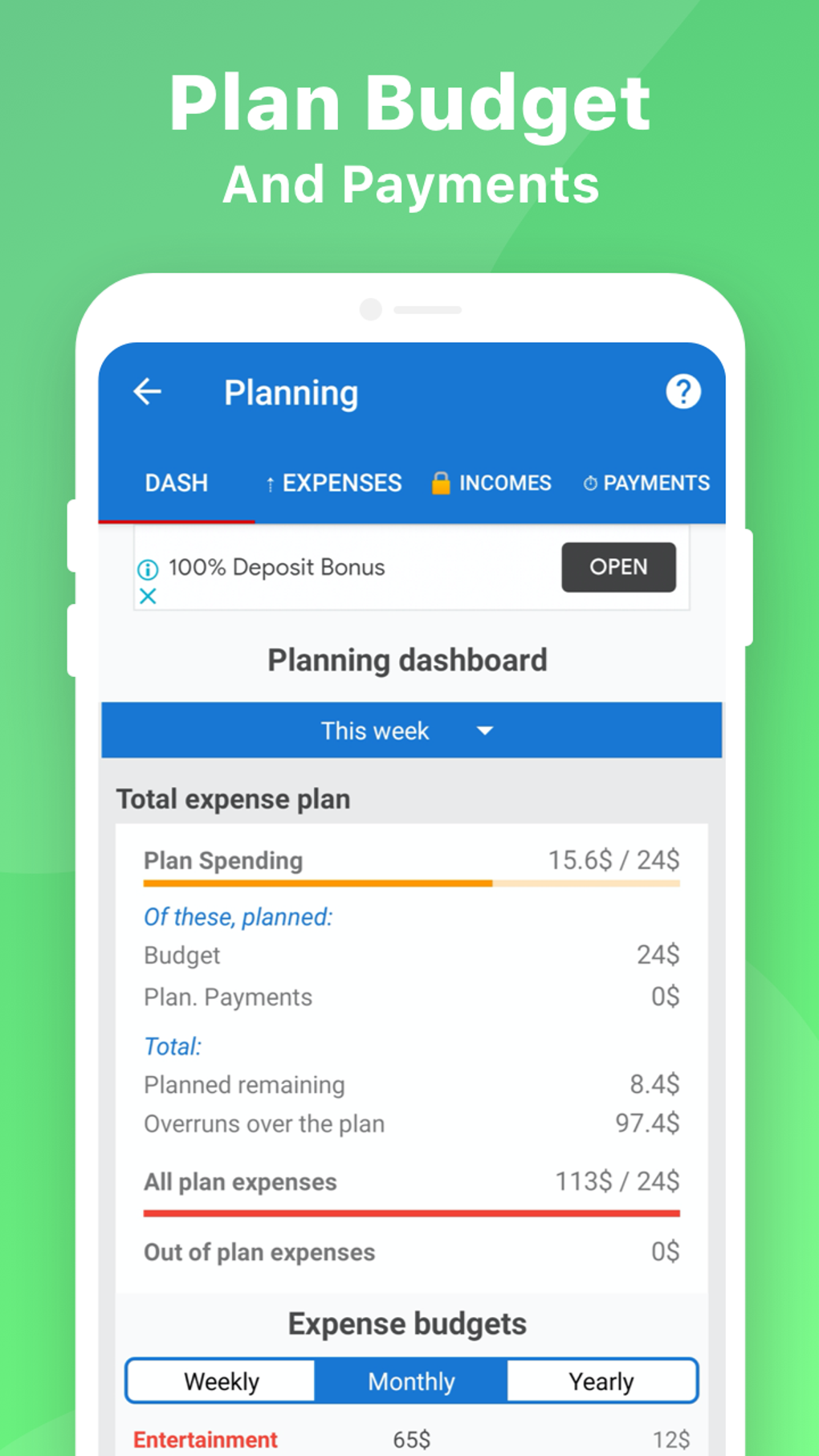 Expense tracker Money manager Budget planner para Android - Descargar