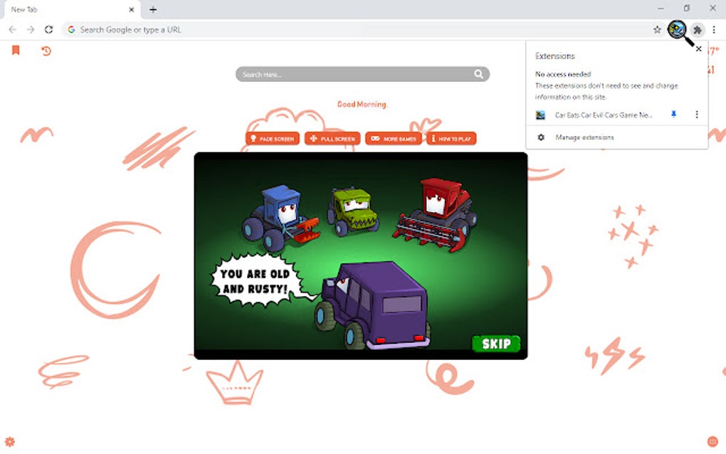 Car Eats Car Evil Cars Game New Tab for Google Chrome - Extension Download