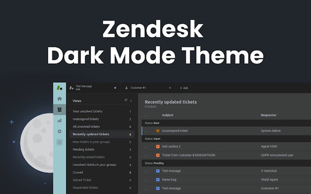 Zendesk Dark Mode Theme para Google Chrome - Extensión Descargar