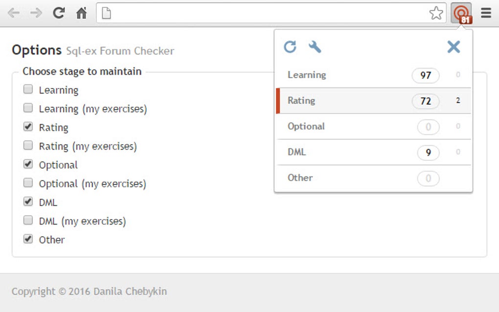 Sql-ex Forum Checker для Google Chrome - Расширение Скачать