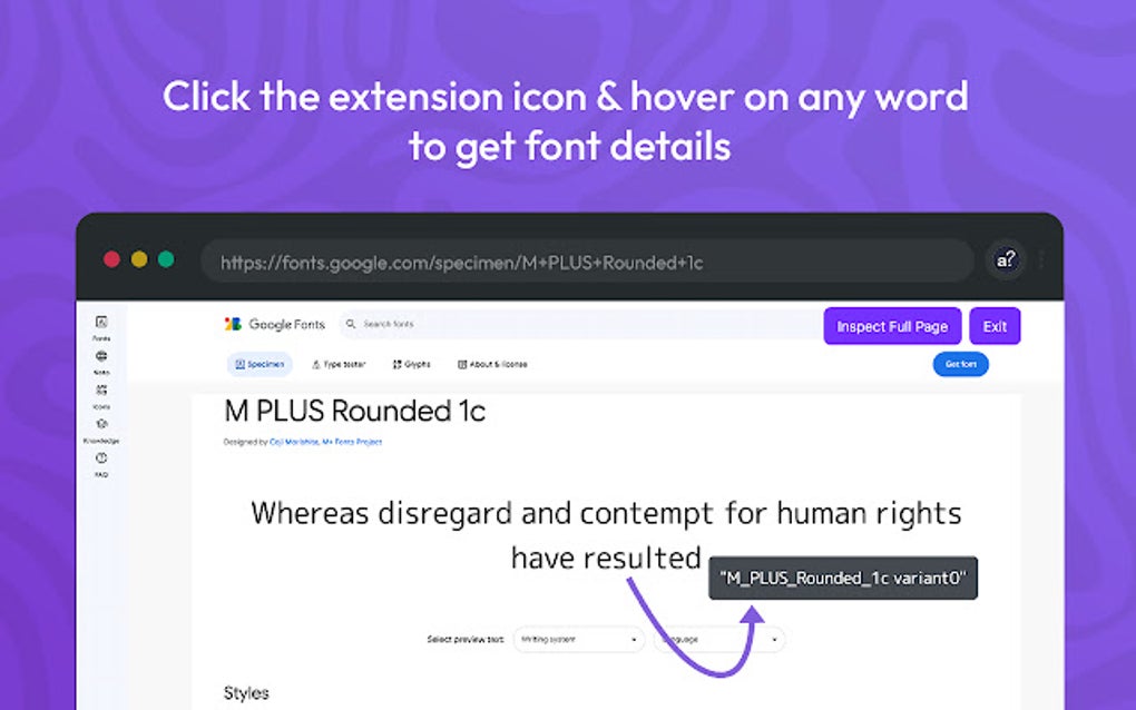 What Font - find font & color สำหรับ Google Chrome - ส่วนขยาย ดาวน์โหลด