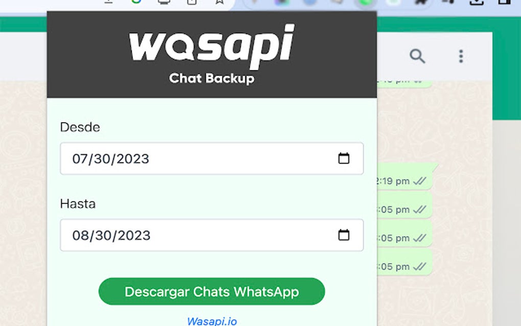 Wasapi Backup Google Chrome 용 - 확장 프로그램 다운로드