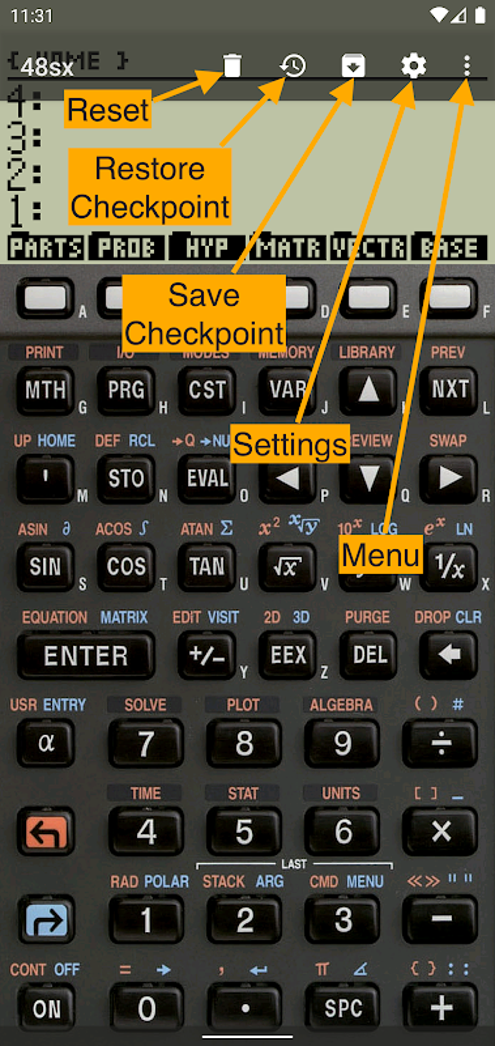 48sx, a vintage RPN calculator APK for Android - Download