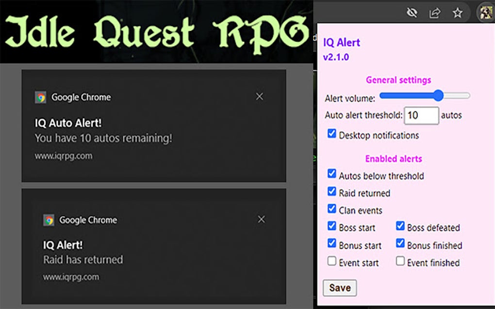IQAlert สำหรับ Google Chrome - ส่วนขยาย ดาวน์โหลด