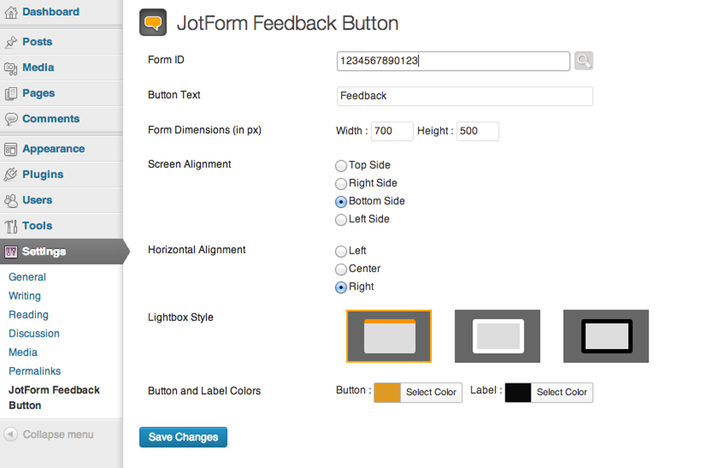 Jotform Feedback Button para WordPress - Descargar