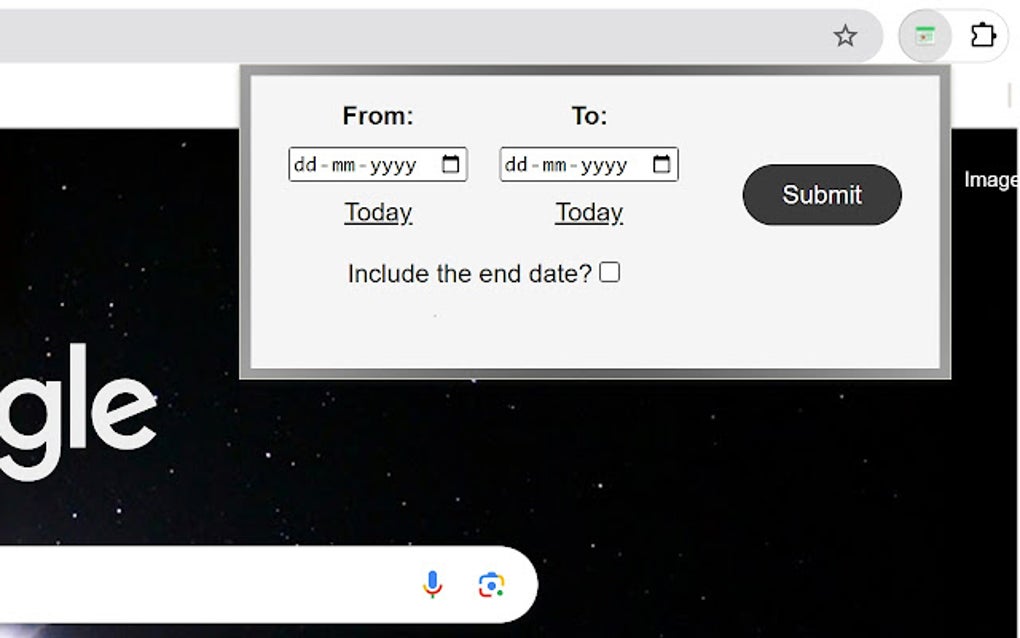 Days and Dates Calculator para Google Chrome - Extensión Descargar