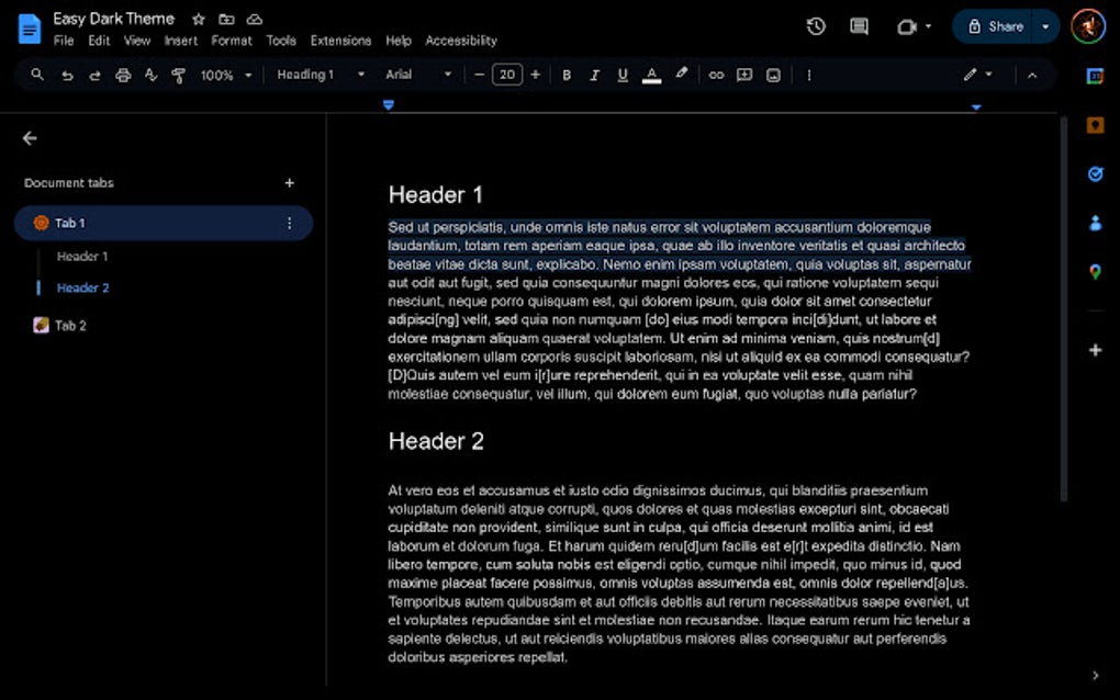 Easy Google Docs Dark Themes Google Chrome 용 - 확장 프로그램 다운로드