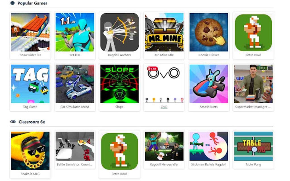 Unblocked Games 6x for Google Chrome - Extension Download
