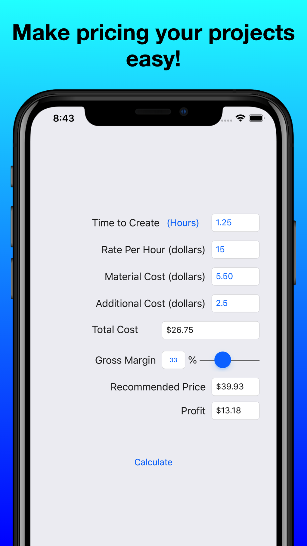 Craft Pricing Helper para iPhone - Descargar