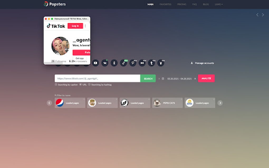 Popsters Addon for Tiktok analysis for Google Chrome - Extension Download