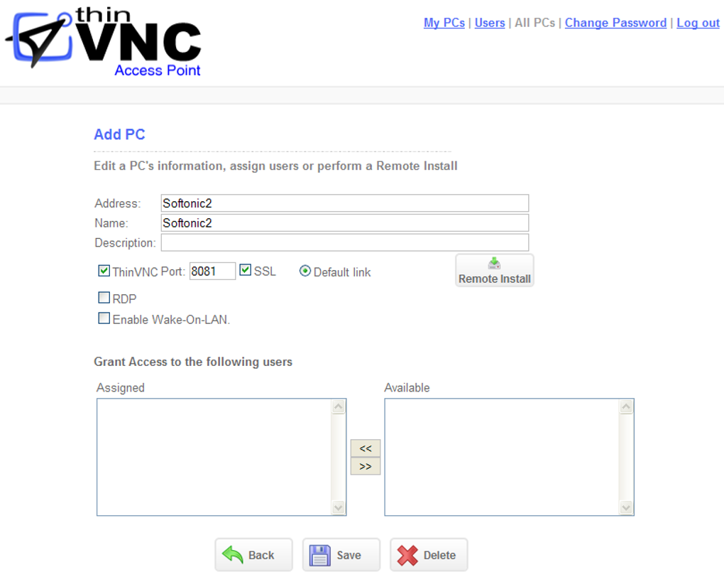 ThinVNC Access Point - Descargar