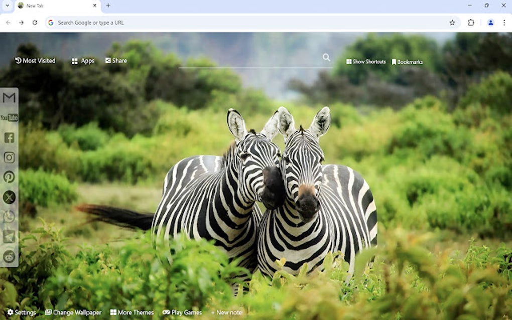 Zebra Wallpaper per Google Chrome - Estensione Download