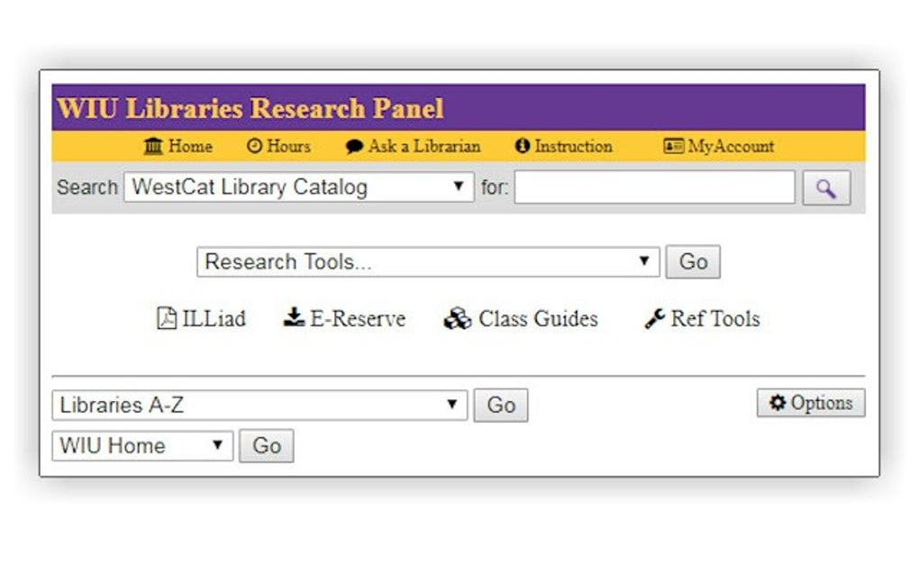 WIU Libraries Research Panel for Google Chrome - Extension Download
