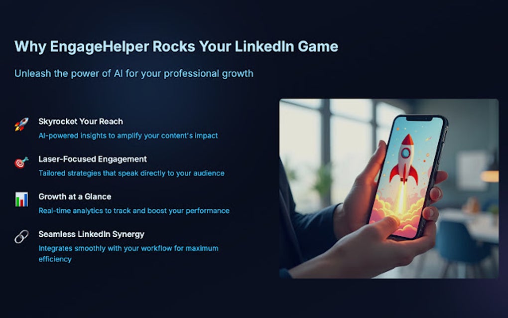 EngageHelper: AI-Powered LinkedIn Catalyst สำหรับ Google Chrome - ส่วนขยาย ดาวน์โหลด