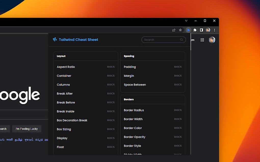Tailwind Cheat Sheet Extension Google Chrome 용 - 확장 프로그램 다운로드 Tailwind Cheat Sheet Extension Google Chrome 용 - 확장 프로그램 다운로드