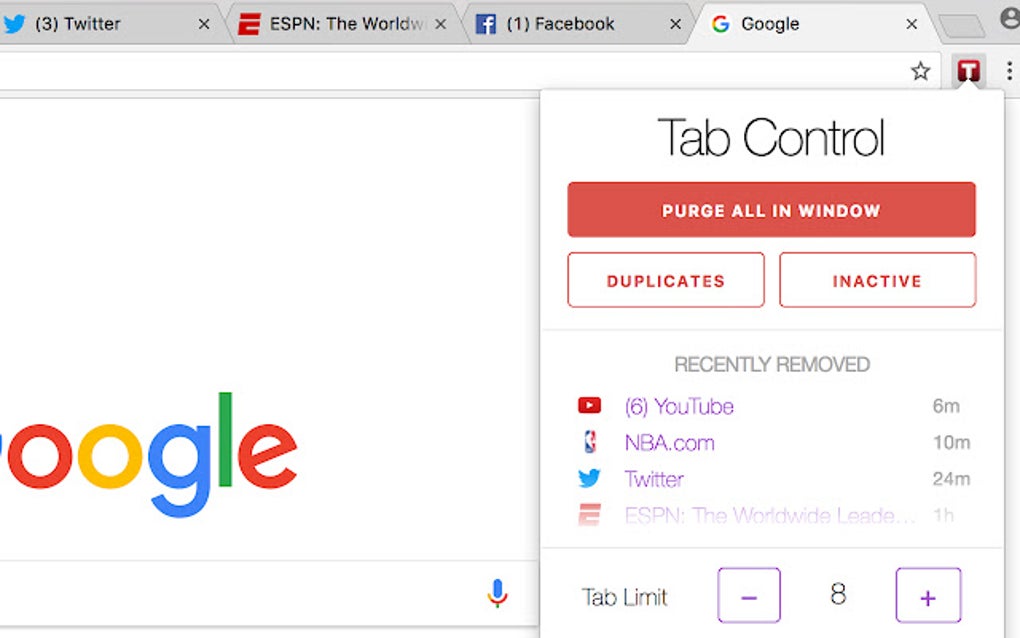 Tab Control Google Chrome 용 - 확장 프로그램 다운로드