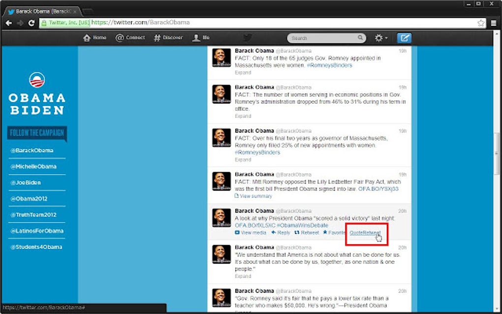 Non-Official Retweeter for Twitter para Google Chrome - Extensión Descargar
