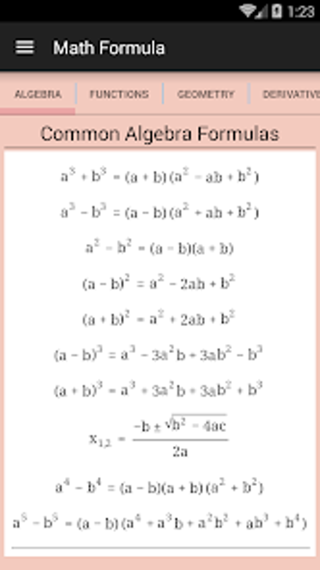 Android 용 Math Formula - 다운로드