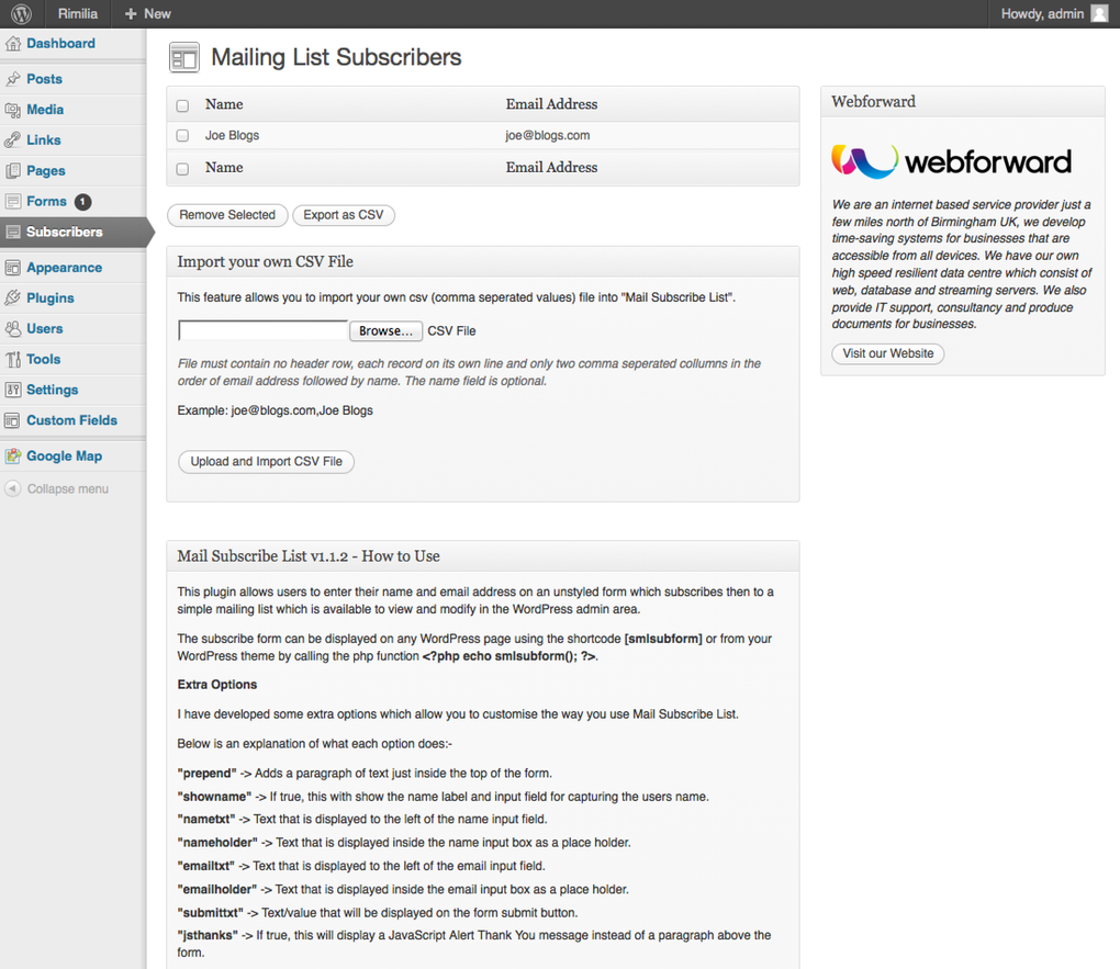 Mail Subscribe List para WordPress - Descargar
