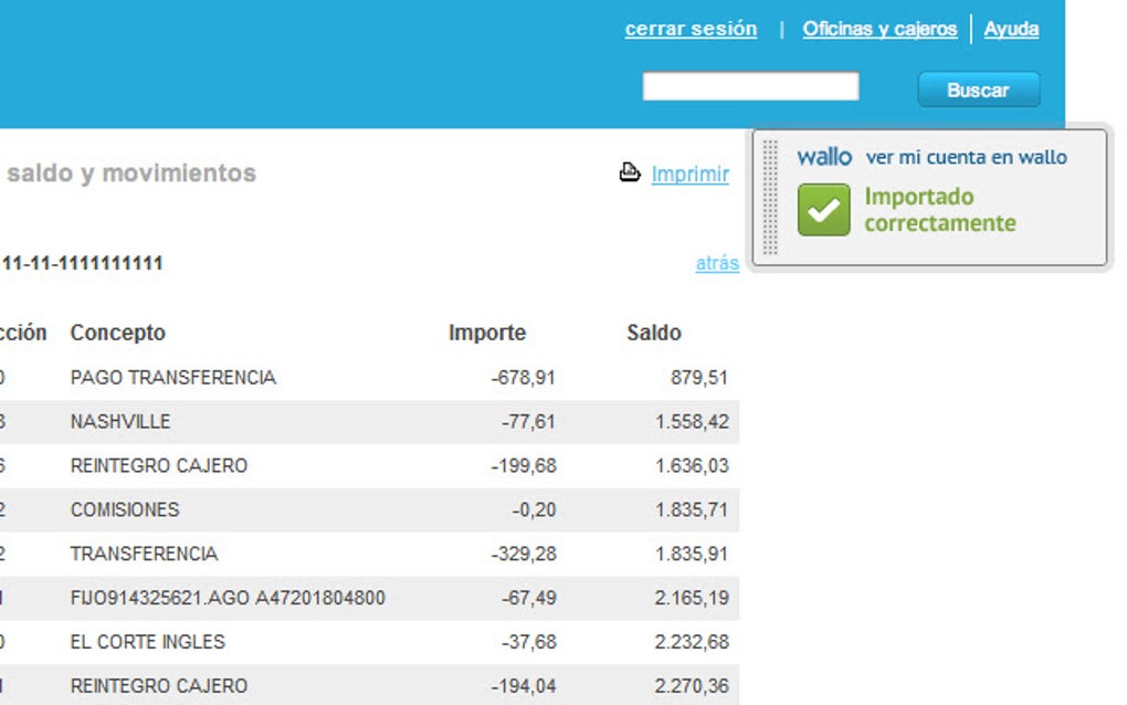 Importador de cuentas Wallo for Google Chrome - Extension Download