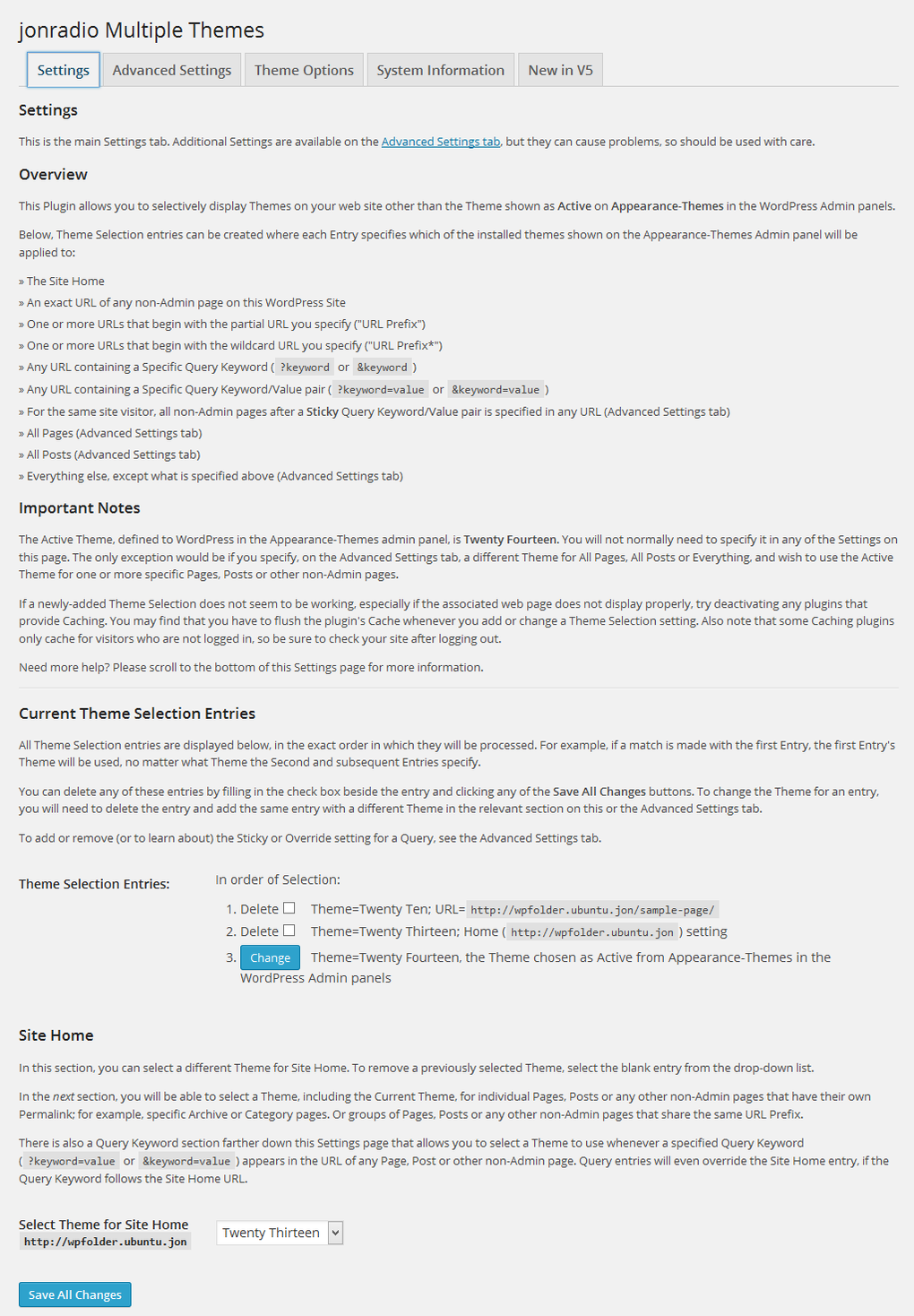 WordPress 용 Multiple Themes - 다운로드